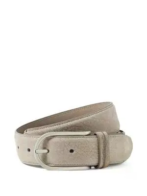 Zegna Nubuck Leather Belt - Neutrals