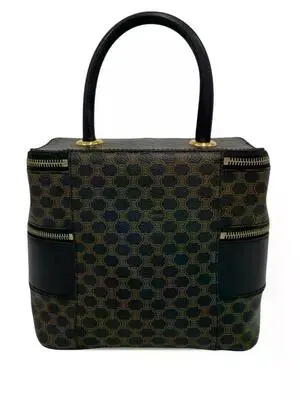 Celine 1997 Macadam Coated Canvas Double Zip Vanity Bag