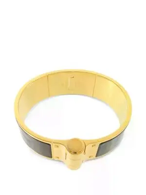 Hermès Charnière Enamel Bangle Bracelet - Gold