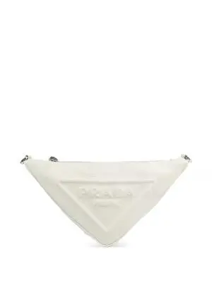 Prada Triangle Shoulder Bag - White