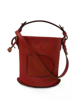 Delvaux Small Pin Calf Leather Bucket Bag - Red