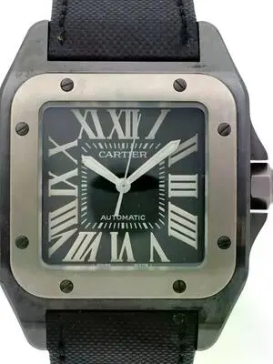 Cartier Santos 100 51mm Watch - Black