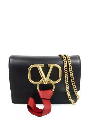 Valentino Garavani Vlogo Ribbon Mini Shoulder Bag - Black