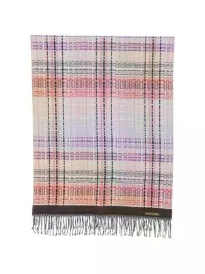 Missoni Check-pattern Fringed Scarf - Neutrals