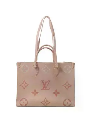LOUIS VUITTON Mm On The Go Monogram Empreinte Tote Bag - Pink