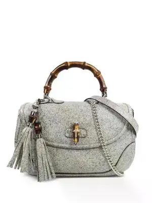 Gucci Bamboo Turn-lock Shoulder Bag - Grey