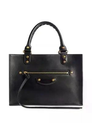 Balenciaga Medium Le City Sleek Leather Tote Bag - Black