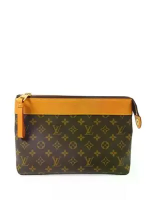 LOUIS VUITTON Monogram Archive Pochette Voyage Souple Clutch Bag - Brown