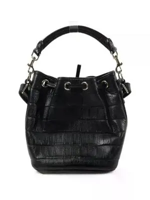 Saint Laurent Small Emmanuelle Croc-effect Bucket Bag