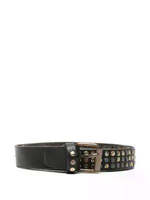 ALBERTO LUTI Stud-embellished Leather Belt