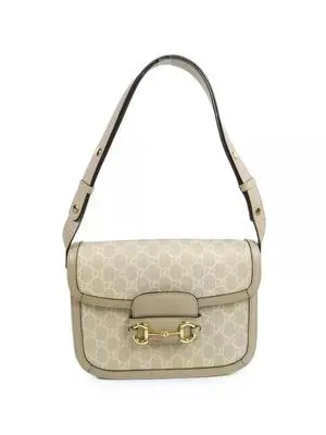 Gucci Medium Horsebit 1955 Gg Supreme Shoulder Bag - Neutrals