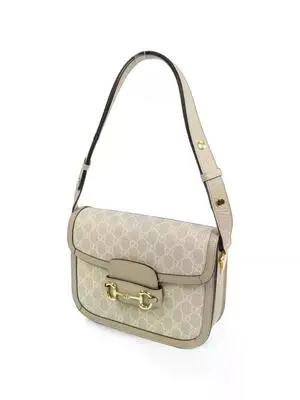 Gucci Medium Horsebit 1955 Gg Supreme Shoulder Bag - Neutrals