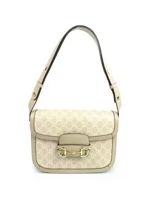 Gucci Medium Horsebit 1955 Gg Supreme Shoulder Bag - Neutrals