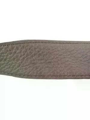 Hermès H Logo-buckle Box Leather Belt - Black