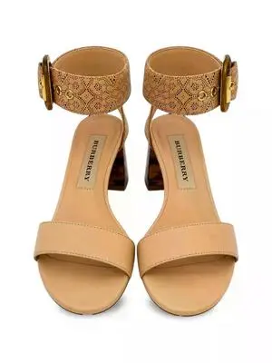 Burberry Ankle Strap Block-heel Sandals