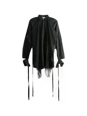ANN DEMEULEMEESTER Sini Lace-trim Pleated Shirt - Black