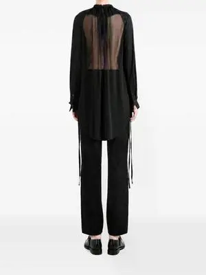 ANN DEMEULEMEESTER Sini Lace-trim Pleated Shirt