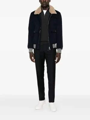 Brunello Cucinelli Bonded Cashmere Beaver Cloth Bomber Jacket - Multicolor