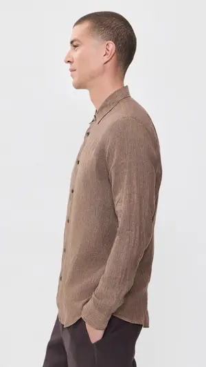 Orlebar Brown Giles Lino Stitched Shirt