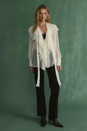 NIGEL PRESTON Chiffon Ruffle Tunic
