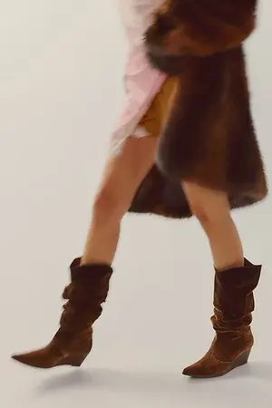 Seychelles Westlake Over-the-knee Slouch Boots - Brown Distressed Denim