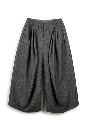 Free People Set In Stone Mid-rise Wool Trousers