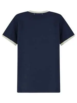 GOLDEN GOOSE T-shirt In Cotone Blu Con Stampa Golden