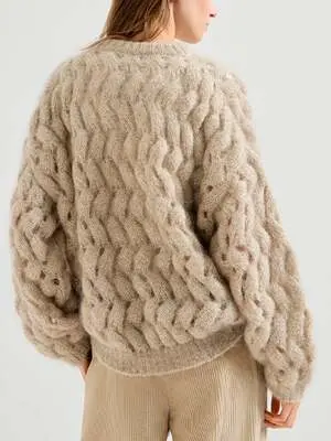 Brunello Cucinelli Dazzling Zigzag Cables Sweater