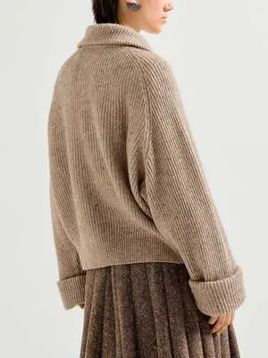 Brunello Cucinelli Rubbed Cardigan With Monili