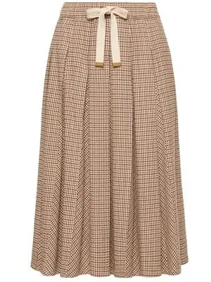 Moncler Microcheck Midi Wool Skirt - Multicolor