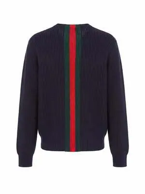 Gucci Wool Crewneck Sweater With Web Detail - Multicolor