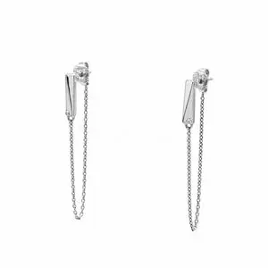 CIER Flex Diamond Chain Earrings - Silver