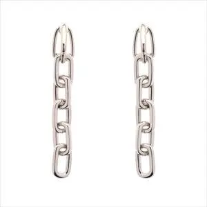 EMMA HOLLAND JEWELLERY Platinum Chain Drop Clip On Earrings - Silver