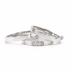 CIER Diamond Ring Stack - Silver