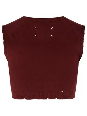 MAISON MARGIELA Burgundy Virgin Wool Vest