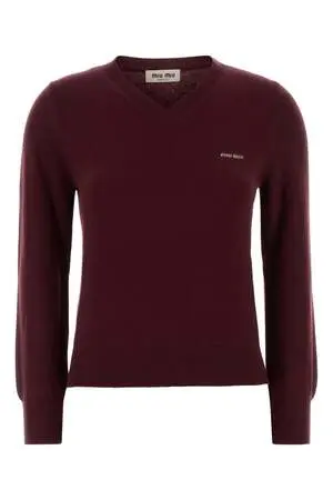Miu Miu Miu Miu Women Burgundy Wool Sweater Red