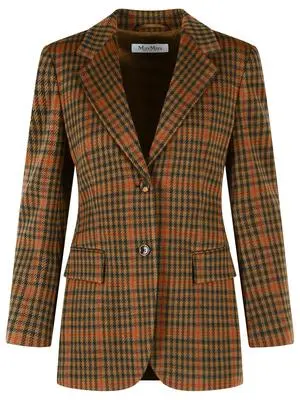 MAX MARA Max Mara Galosce' Blazer In Virgin Wool Blend Leather Women