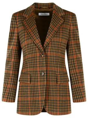 MAX MARA Max Mara Galosce' Blazer In Virgin Wool Blend Leather Women