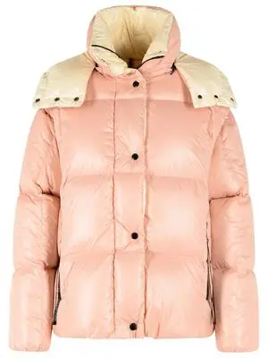 Moncler Parana' Short Light Laqué Nylon Down Jacket - Pink