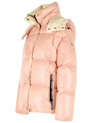 Moncler Parana' Short Light Laqué Nylon Down Jacket - Pink