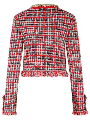 SELF-PORTRAIT Cotton Blend Jacket - Red
