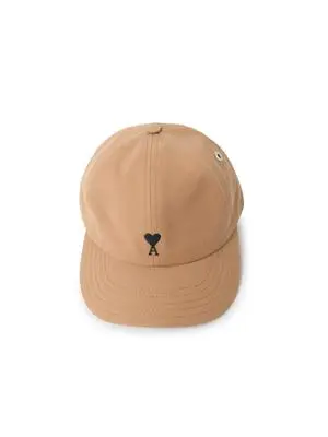 AMI Paris De Cœur' Cap In Mastic Beige Cotton - Cream