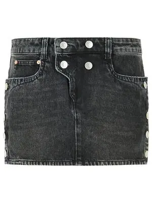 Isabel Marant Étoile Ralma' Skirt In Washed Cotton - Black