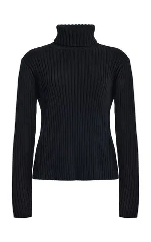 Still Here Miller Turtleneck Cotton Top - Black