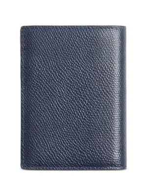 Valentino Garavani Vlogo Signature Cardholder In Grainy Calfskin - Blue
