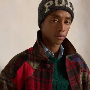 Ralph Lauren Intarsia-knit Merino-wool-blend Beanie - Charcoal