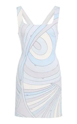 Emilio Pucci Printed Jersey Mini Dress - Blue
