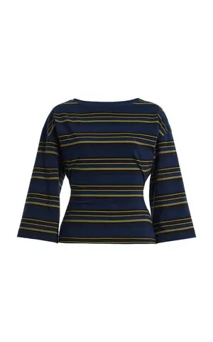 EB DENIM Douglas Striped Stretch-cotton Top