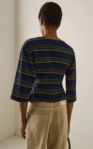 EB DENIM Douglas Striped Stretch-cotton Top