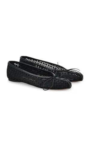 FERRAGAMO Sammy Lace Ballet Flats - Black